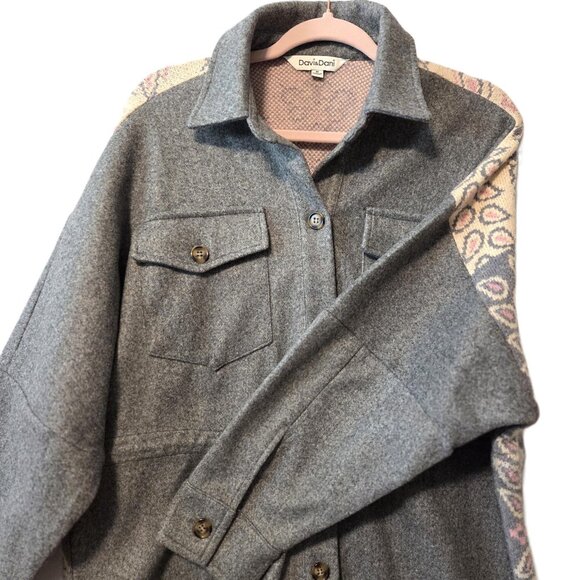 DAVI & DANI | Jackets & Coats | Davi Dani Womens Gray Oversized Coat ...